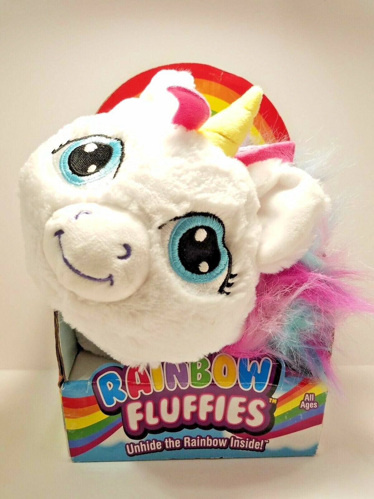 RAINBOW FLUFFIES 12" INCH PLUSH UNHIDE THE RAINBOW INSIDE UNICORN NEW ...