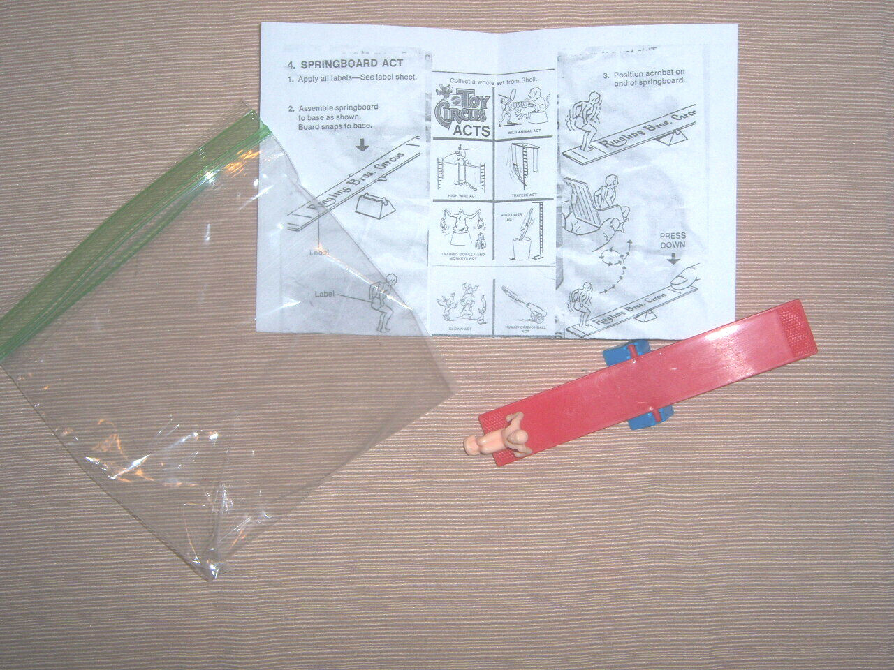 1972 MATTEL RINGLING BROTHER TOY CIRCUS # 4 SPRINGBOARD ACT SHELL ...