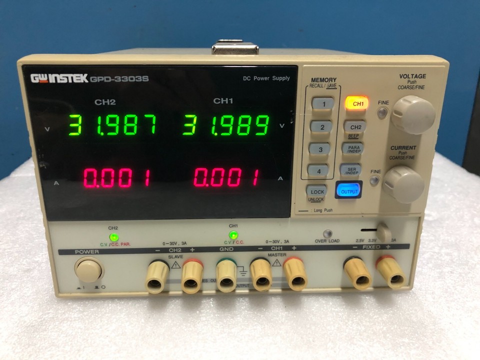 GW Instek GPD-3303S DC Power Supply, 0-30V/0-3A x 2; 2.5V/3.3V/5V, 0-3A ...
