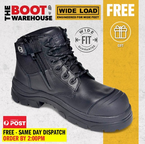 Wide Load 690BZC - 6E Extra Wide Fitting, Black Composite Toe Safety ...