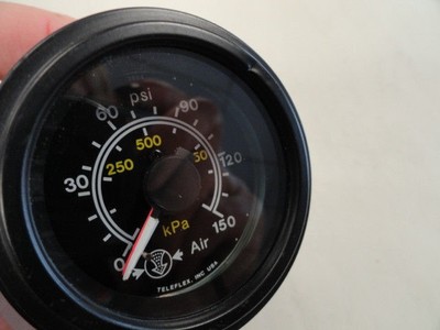 TELEFLEX AIR PRESSURE GAUGE BLACK FACE & BEZEL 9169370 MARINE BOAT | eBay