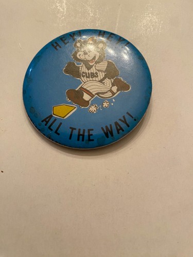 vintage 2.25" chicago cubs hey hey all the way baseball pin back button ...