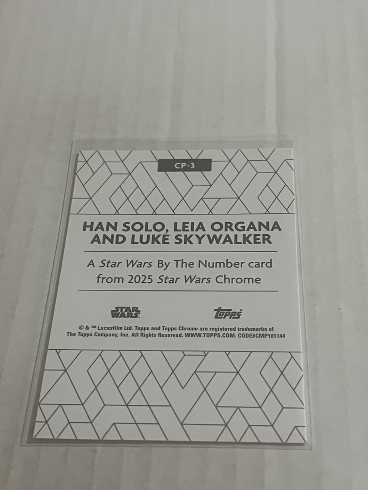 2025 Topps Chrome Star Wars Luke, Leia & Han Solo By The Number Insert ...