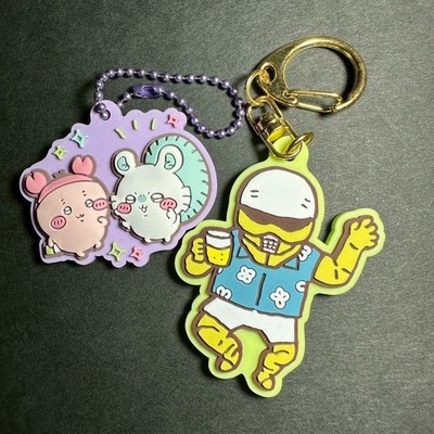 C166 Set of 2 Furuhonya Momonga Yoroi-san Chiikawa Rubber Keychain 2.3 ...