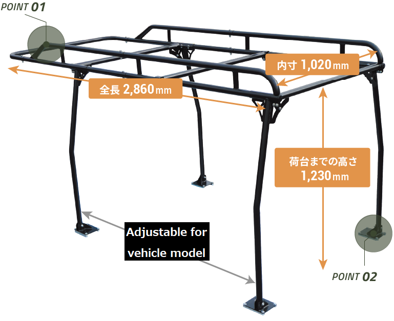 Ladder Bed Rack For Japanese MINI Truck Acty Sambar Carry Hijet Minicab ...