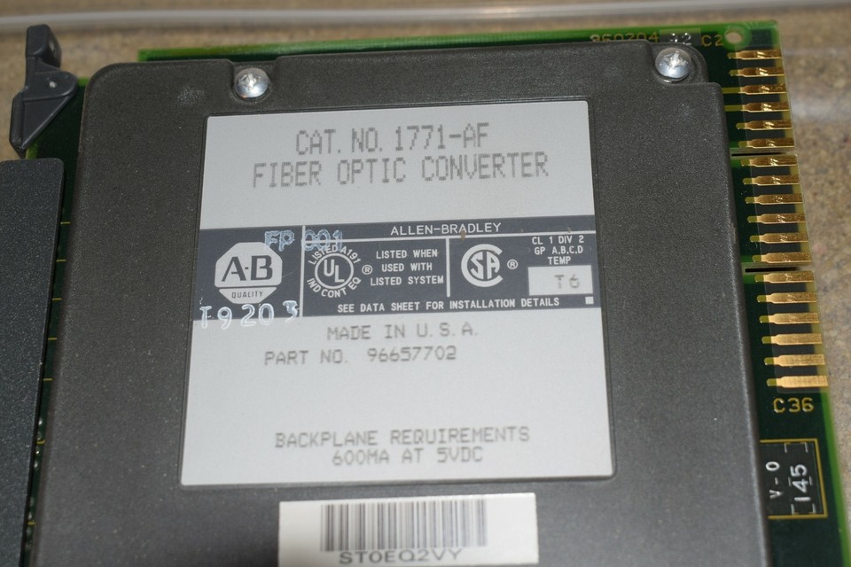 VG ALLEN BRADLEY CAT NO 1771-AF FIBER OPTIC CONVERTER MODULE (AB41) | eBay