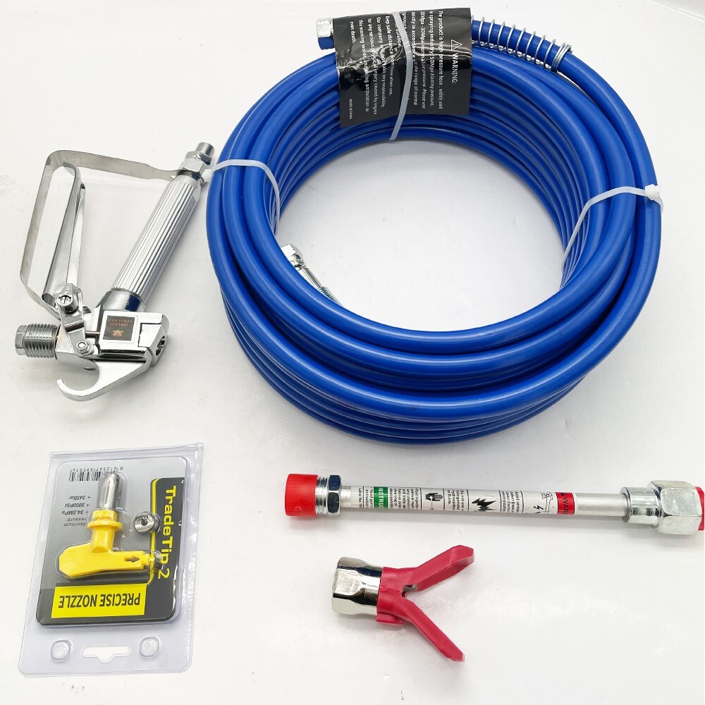 50ft x 1/4" Airless Paint Spray Hose kit Sprayer Gun Flexible Fiber ...