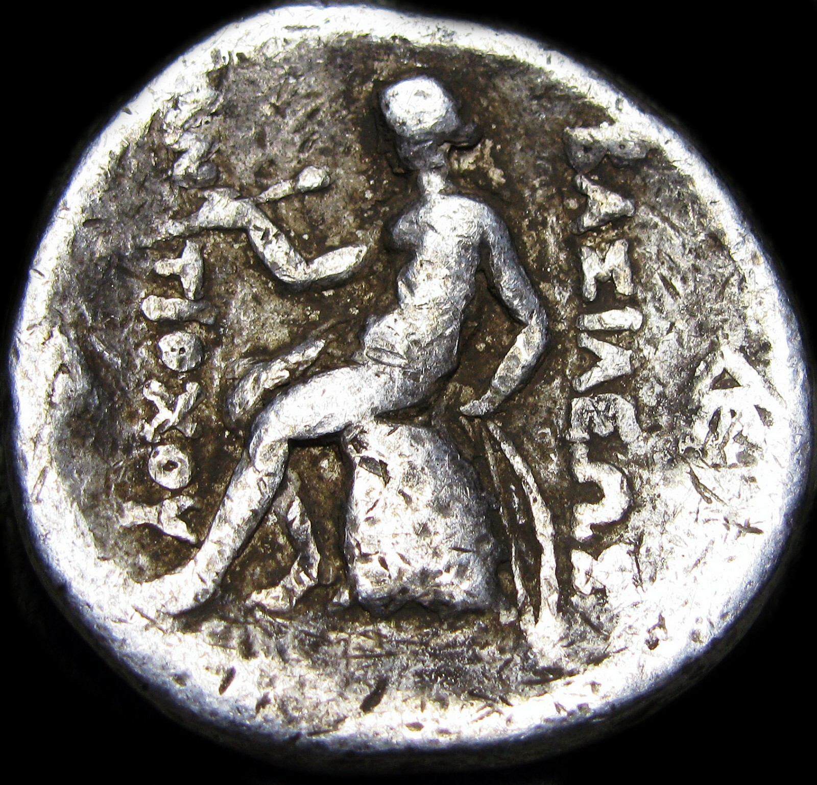 Greek King Antiochus c. 275 BC Silver Tetradrachm Apollo Seated on ...