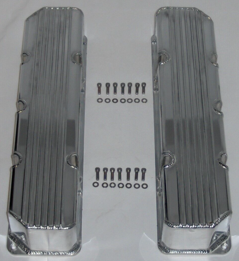 1976-87 Jeep AMC Pol Finned Fabricated Aluminum Valve Covers V8 304 360 ...