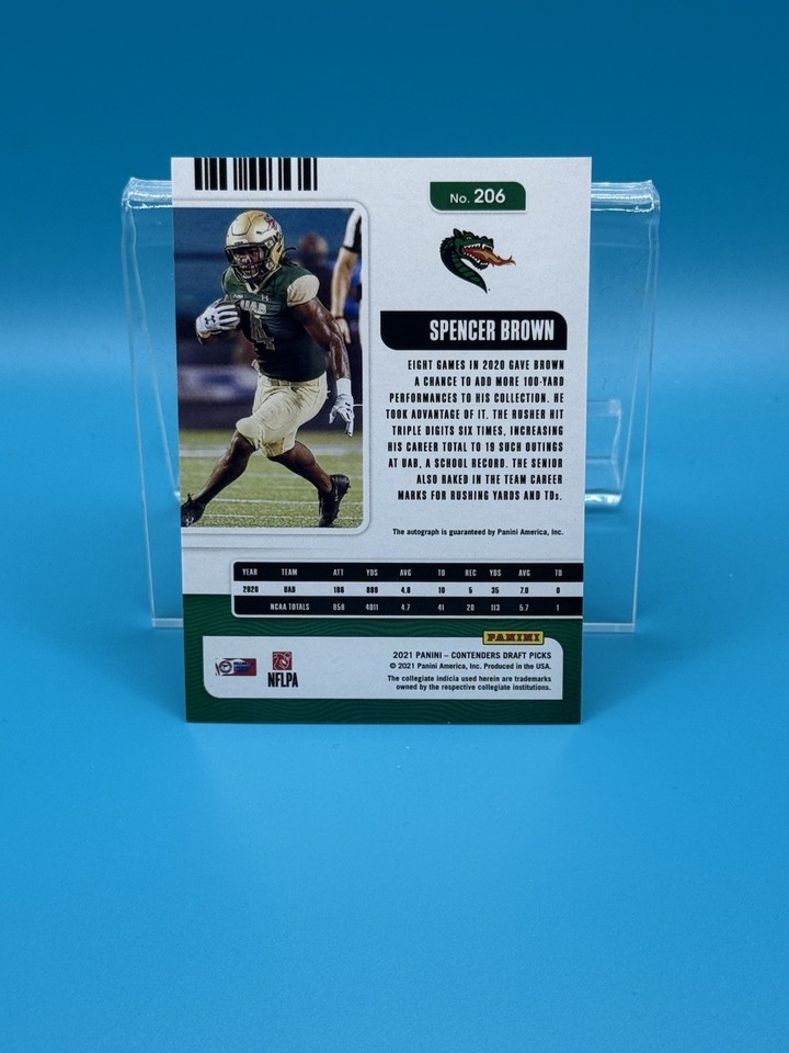 2021 Contenders Draft Picks Spencer Brown College Ticket Auto | eBay