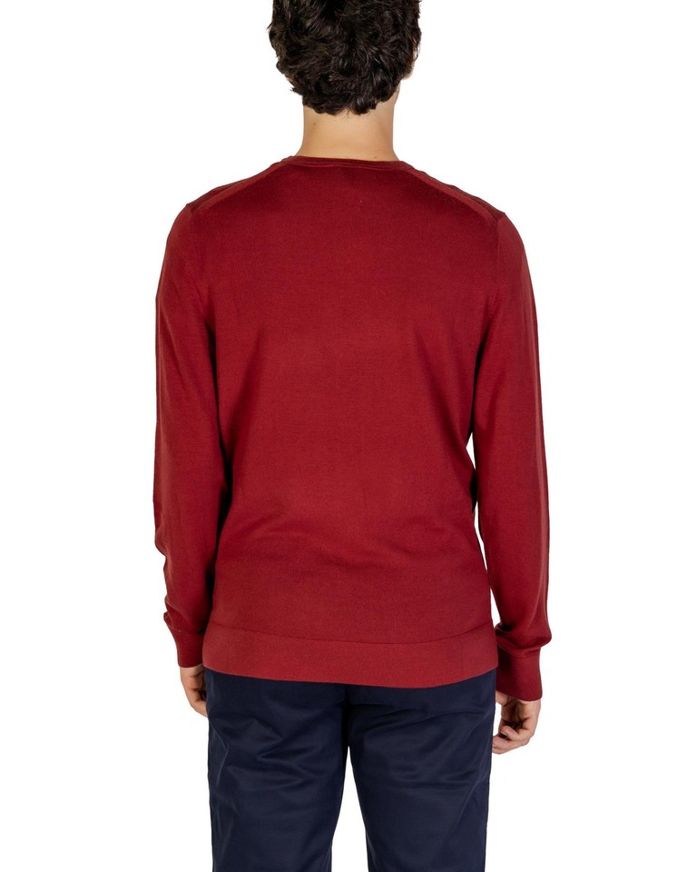 Calvin Klein Jeans Crew Neck Sweater Solid Burgundy Men Bordeaux ...