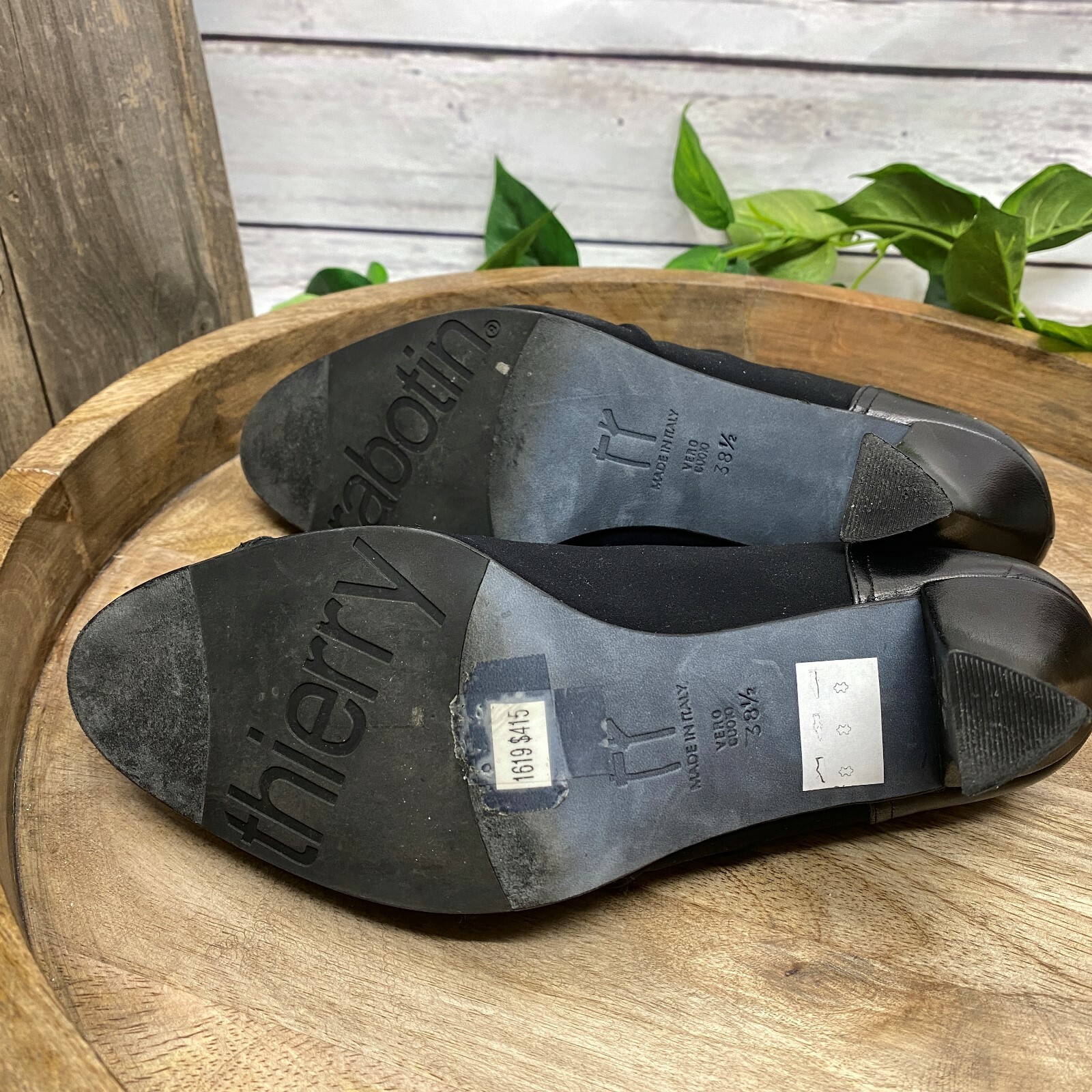 Thierry Rabotin Black Italian 3" Heels Pumps Size 8 - Gem