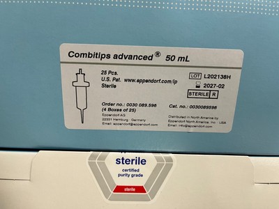 Eppendorf 0030089596 Sterile Combitips Advanced 50mL Positive LOT OF 2 ...