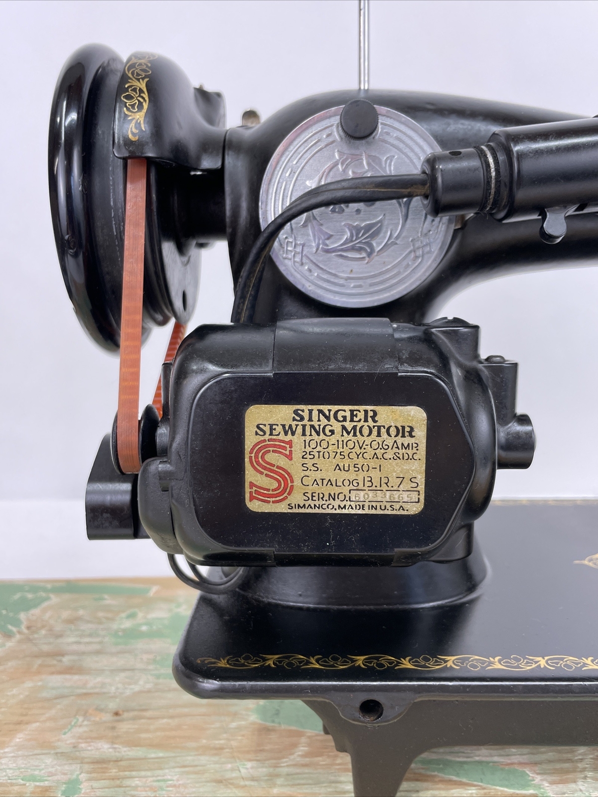*Serviced* Vtg Heavy Duty Singer 15-90 Sewing Machine Leather Denim ...