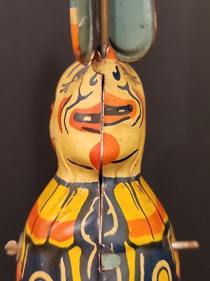 J CHEIN CLOWN WITH SPINNING PROPELLER TIN WIND UP TOY 1930s WORKS | eBay