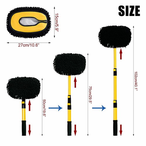 Car Wash Brush Mop with Long Handle Microfiber Cleaning Broom Kit Tool ...