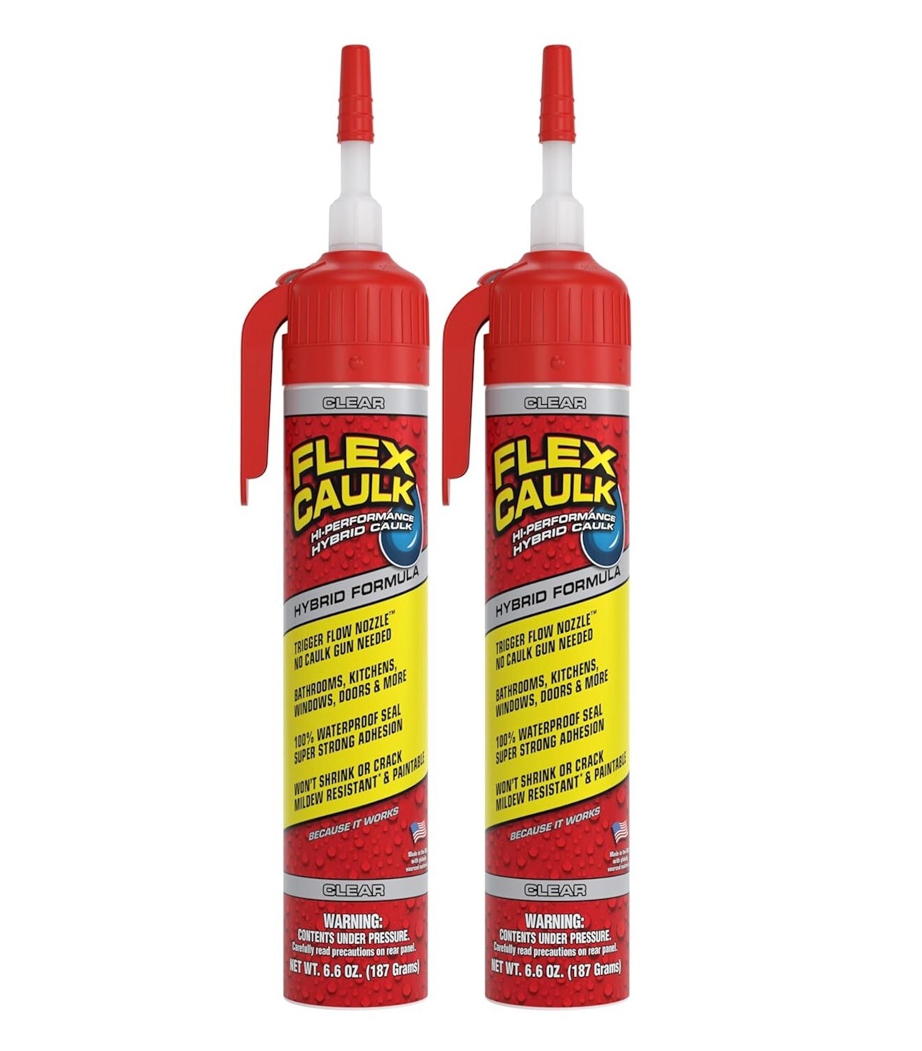 Flex Caulk, Waterproof & Weatherproof Hybrid Polymer Set of 2 CLEAR | eBay