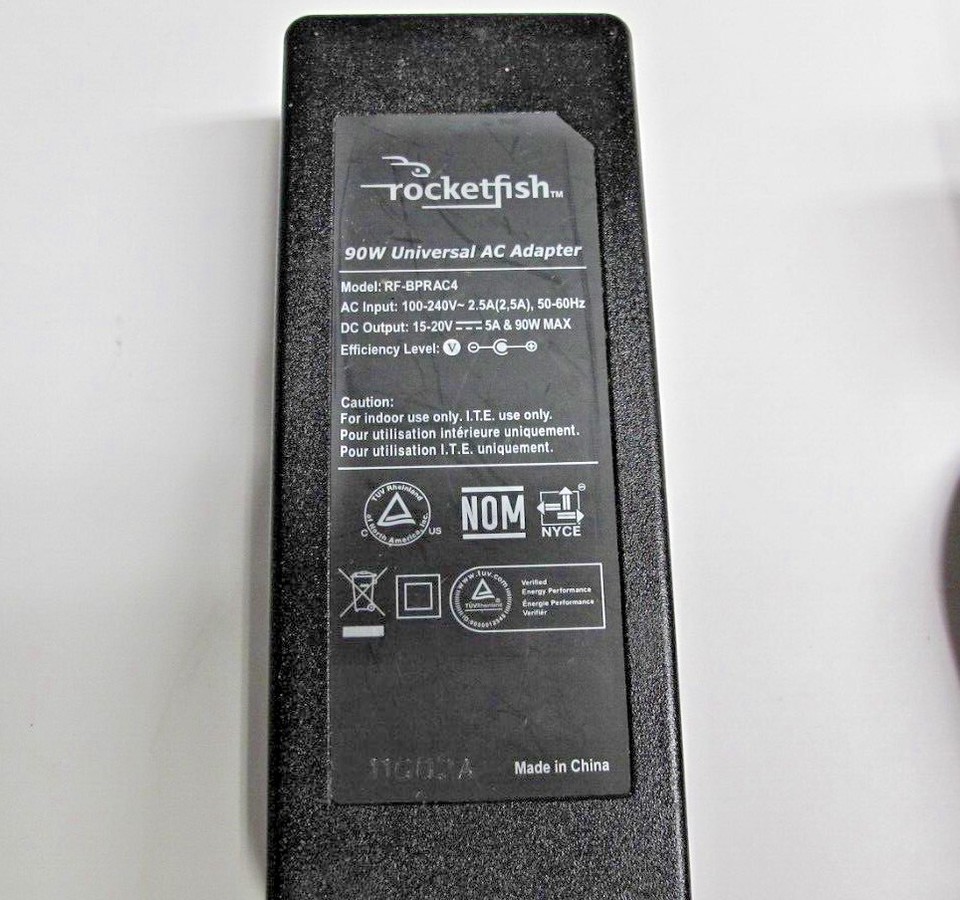 15-20V 5A Rocketfish 90Watt Universal AC Power Adapter - Rocketfish RF ...