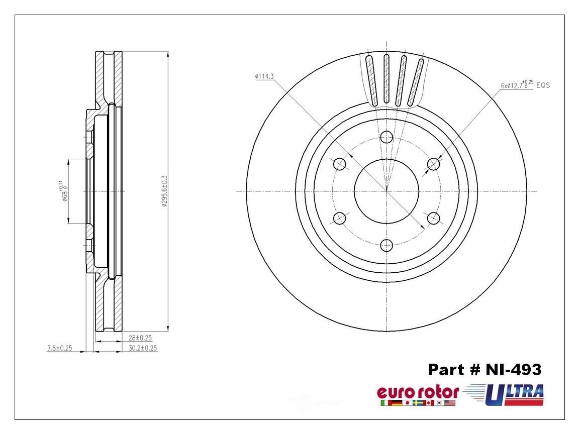 Disc Brake Rotor-Base Ultra NI-493 for sale online | eBay