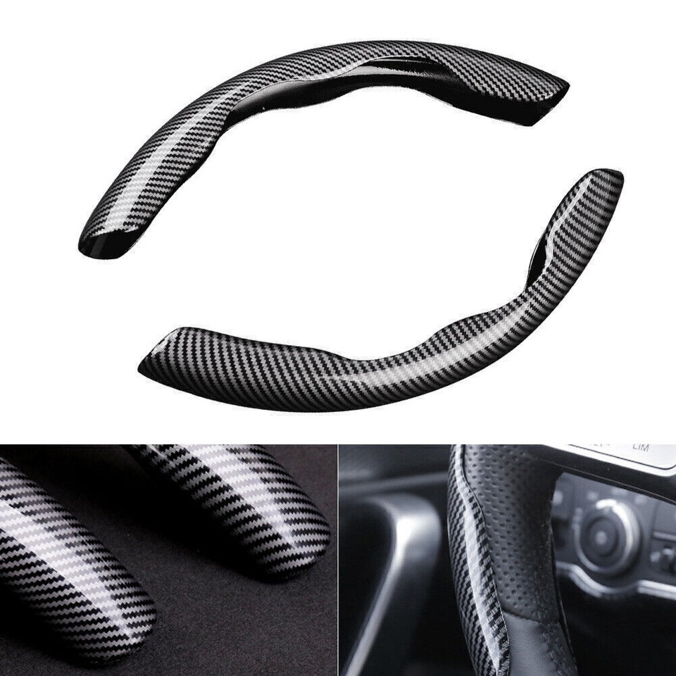 2x Non-Slip Car Steering Wheel Booster Cover Carbon Fiber Universal ...