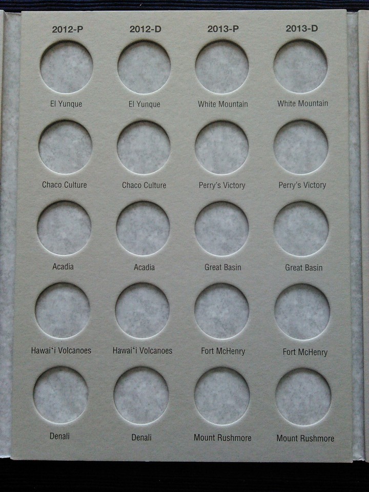 HE Harris National Parks Quarter Coin Folder Set, Vol. 1 & 2, 2010-2021 ...