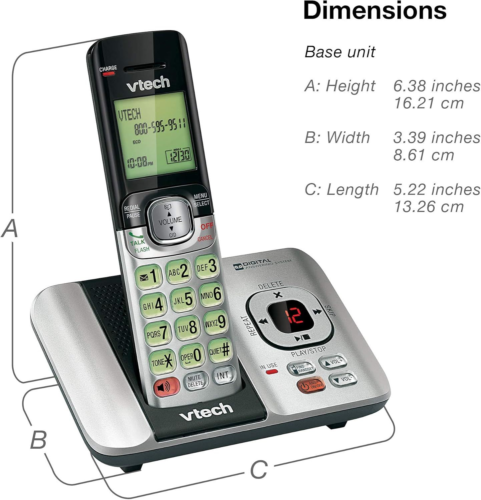 VTech CS6529 DECT 6.0 Phone Answering System with 1 Handset, 1 Handset ...