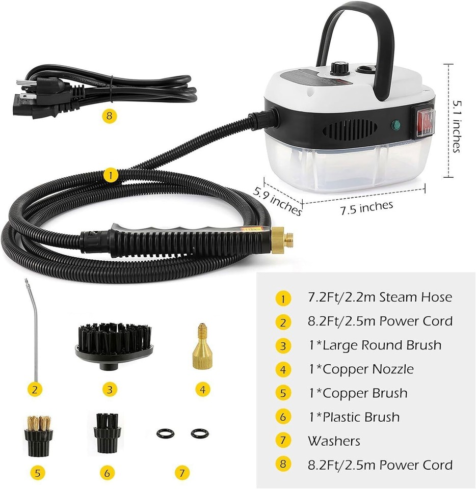 2500W High Pressure Steam Washer Portable Kitchen Car Dust Washer Steam ...