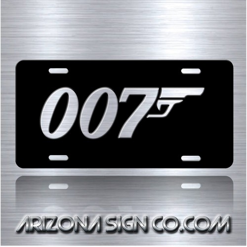 007 JAMES BOND Inspired Art on Cool Silver Black Aluminum License Plate ...