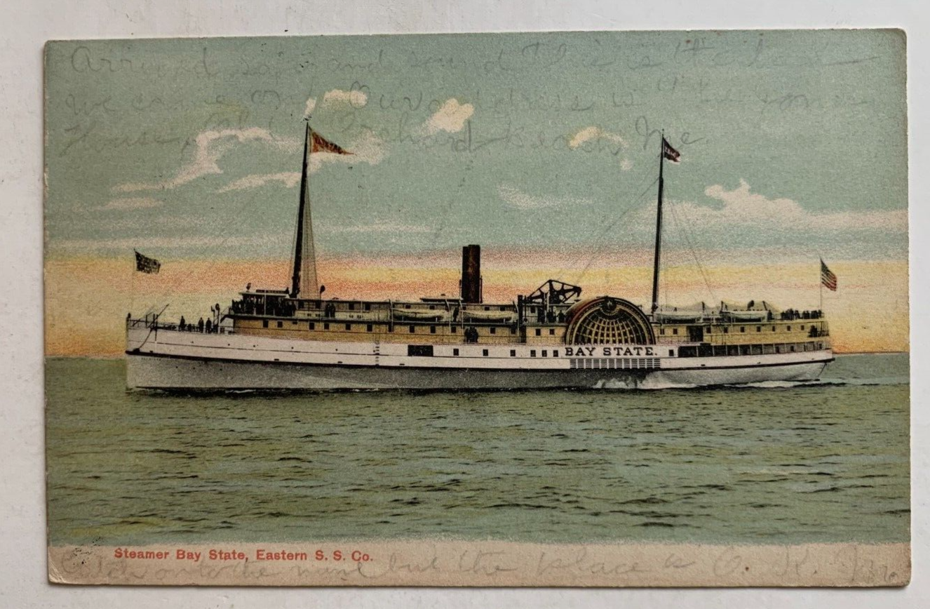 c 1900s Ship Postcard Eastern Steamship Co Steamer Bay State ship boat ...
