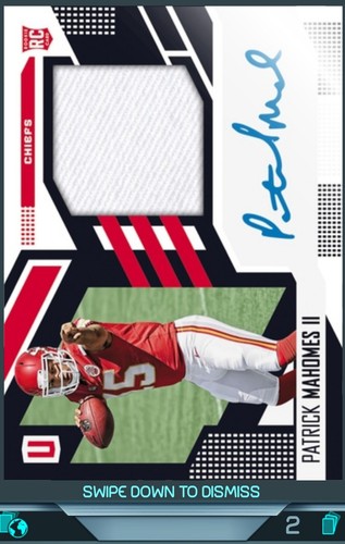 2017 patrick mahomes RPA Rookie Patch Auto Digital Card Panini NFL ...