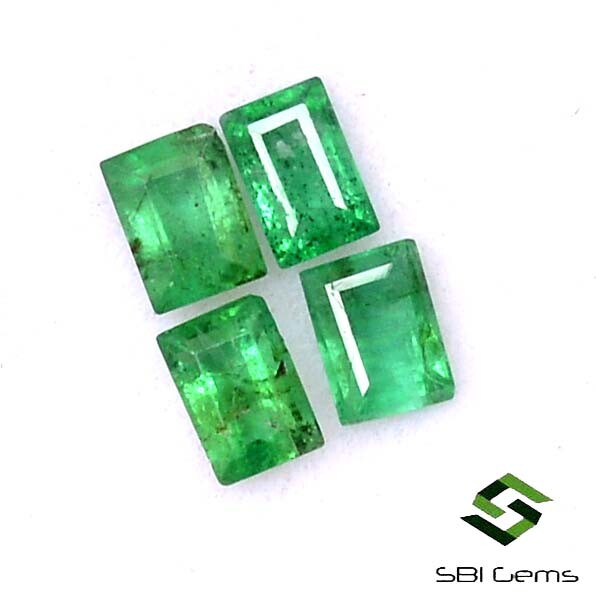 3.25x2.25 mm Natural Emerald Baguette Cut Lot 04 Pcs 0.48 CTS Untreated ...
