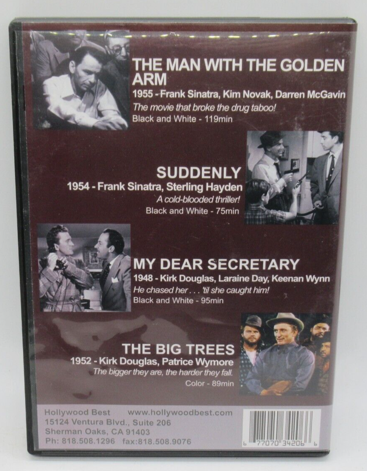 SUDDENLY/MAN WITH GOLDEN ARM/BIG TREES/DEAR SECRETARY 4-FILM COLL. DVD ...