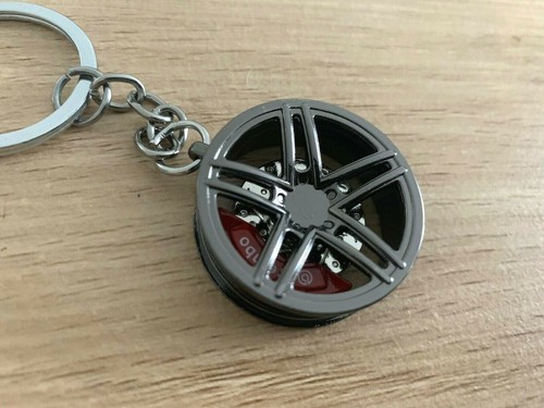 Black Metal Tyre Wheel Keychain Keyring Key Chain Ring (with Bearing ...
