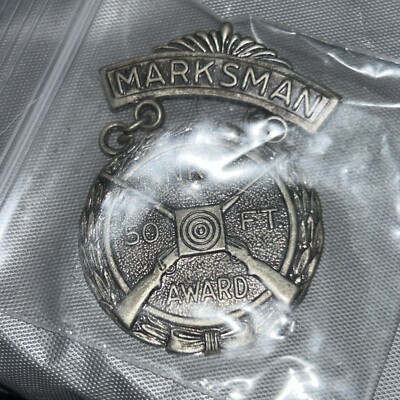 Vtg NRA National Rifle Association Pro Marksman 50 FT Award Medal Pin ...