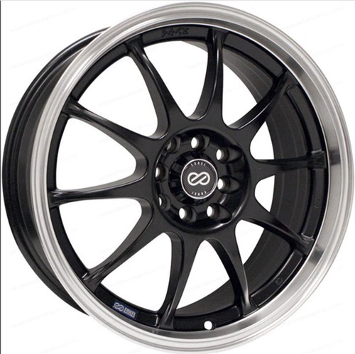 Enkei J10 17x7 5x100 38mm Offset Dia Matte Black w/ Machined Lip Wheel ...