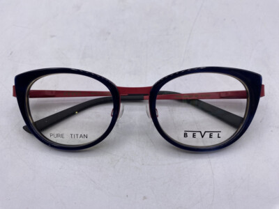 BEVEL 2550 AGNES BLUE GREY CRANBERRY WOMENS EYEGLASSES FRAMES SIZE 51 ...