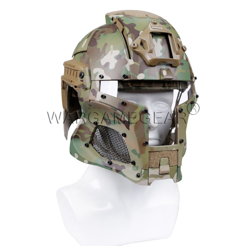Tactical Retro Medieval Iron Warrior NVG Helmet Paintball Full Face ...