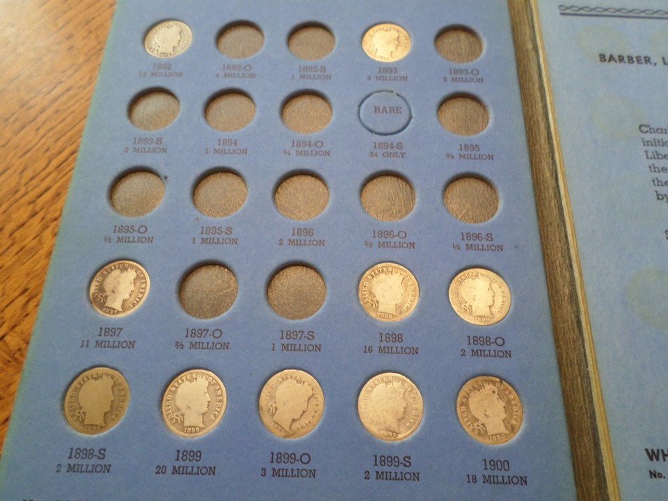 Barber Dime Set--54 Coins in Whitman Folder | eBay