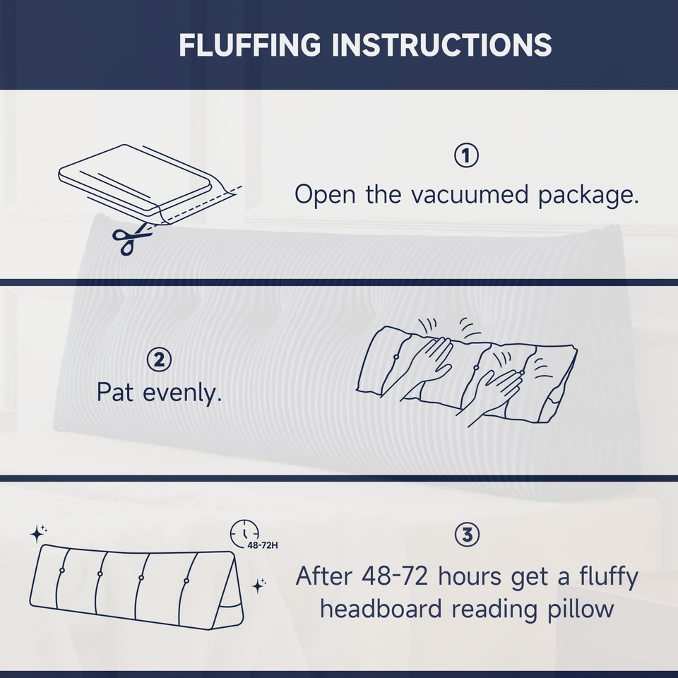 Twin Headboard Pillow, Triangular Wedge Reading Pillow for Bed or Sofa ...