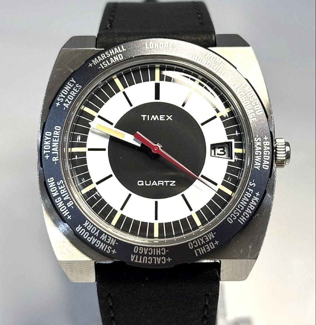 Timex World Time 1972 Reissue TW2V69500 Quartz Watch with Calendar ...
