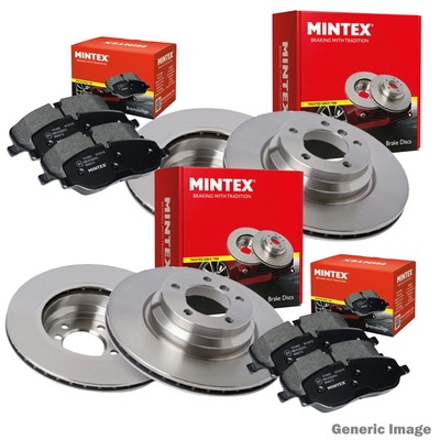MINTEX Front & Rear Axle Brake Discs Set & Pads Braking Kit Fits Fiat ...