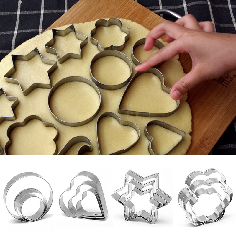 4/3Pcs Cookie Cutter Stainless Steel Biscuit Mould Pastry Baking Cake ...