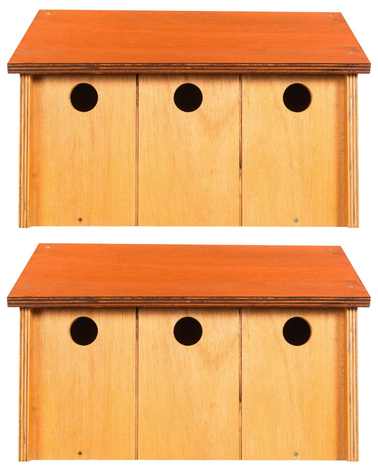 Sparrow Terrace Nesting Box Wooden Hanging Bird Nest 3 Compartments ...