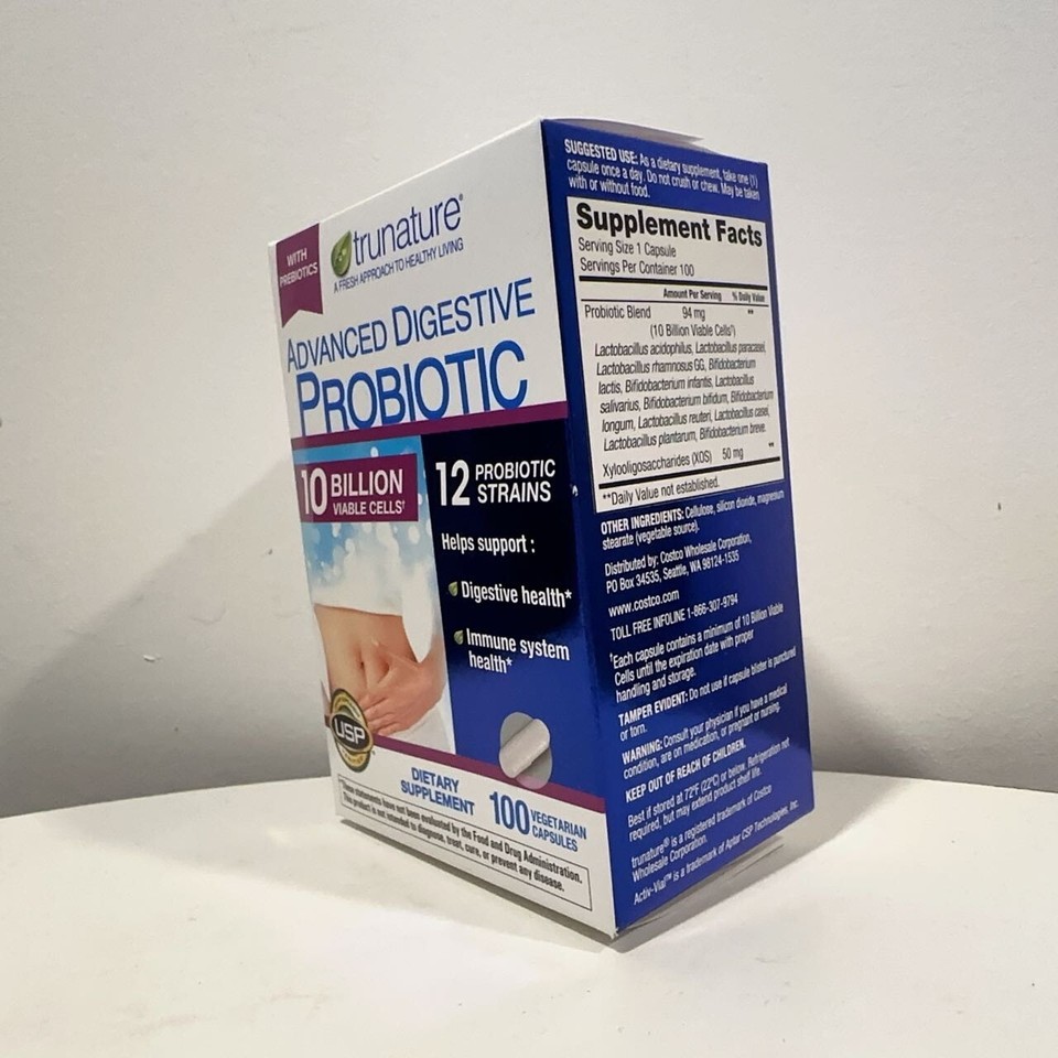 trunature ADVANCED DIGESTIVE PROBIOTIC 100 Capsules EXP:07/2026 ...