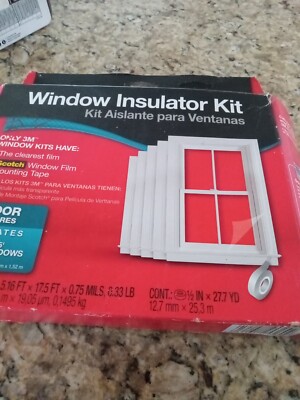 3M Indoor Window Insulator Kit, Insulation Film for Heat & ( 5) 3' x 5 ...