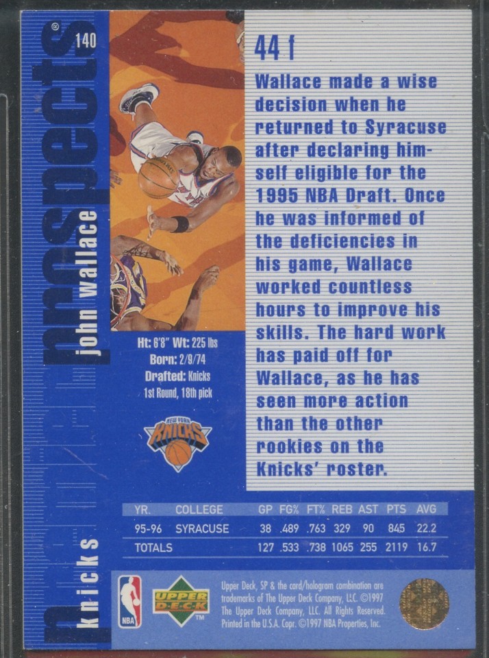 1996-97 SP #140 John Wallace New York Knicks | eBay