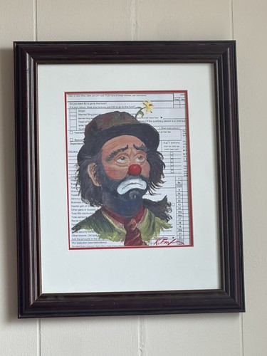 Keith Fay Original Signed Rare Oil Painting Art Framed Clown Jackson ...