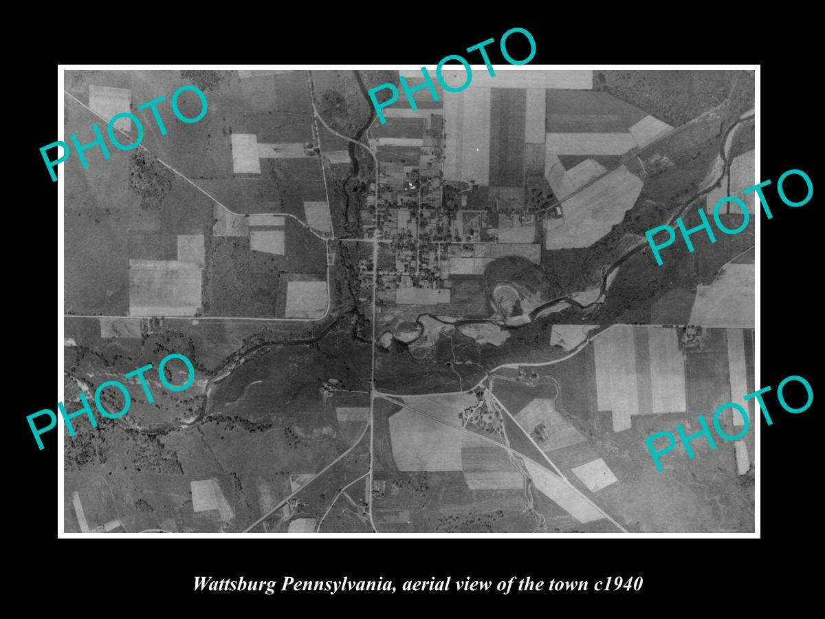 OLD 8x6 HISTORIC PHOTO OF WATTSBURG PENNSYLVANIA AERIAL VIEW OF TOWN ...