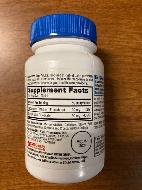 CVS Health Zinc 50 MG 100 Tablets Exp 30 Days for sale online | eBay