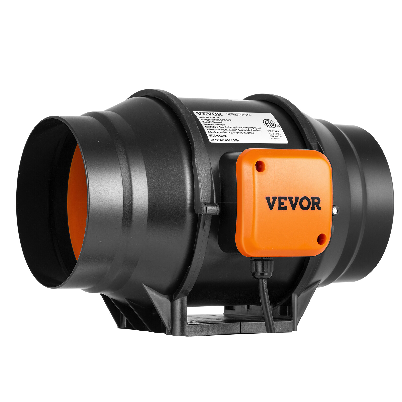 VEVOR 6 Inch Inline Duct Fan HVAC Exhaust Blower Kit AC Variable Speed ...